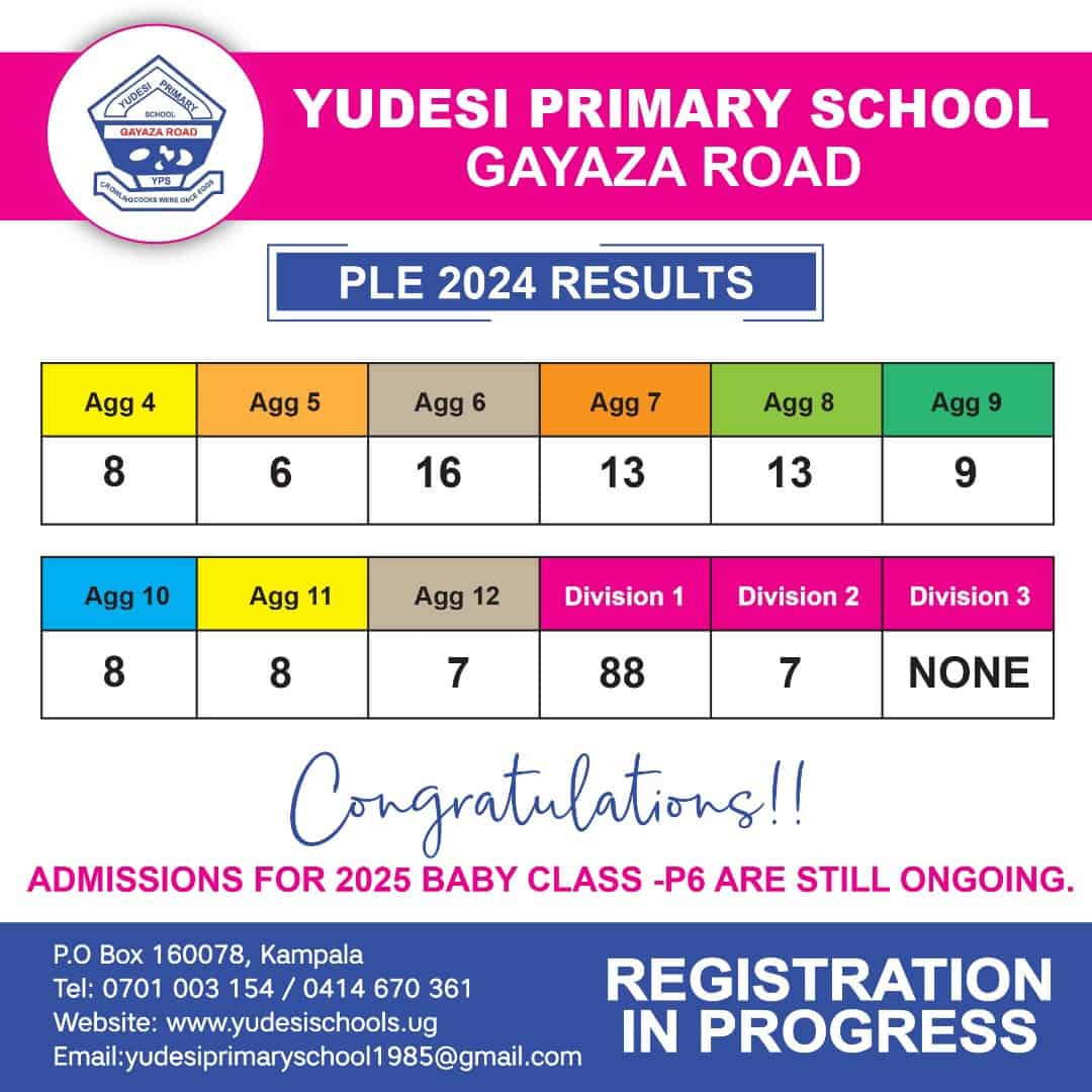 Yudesi Primary School Excels in PLE 2024 Results - Yudesi Schools Kampala